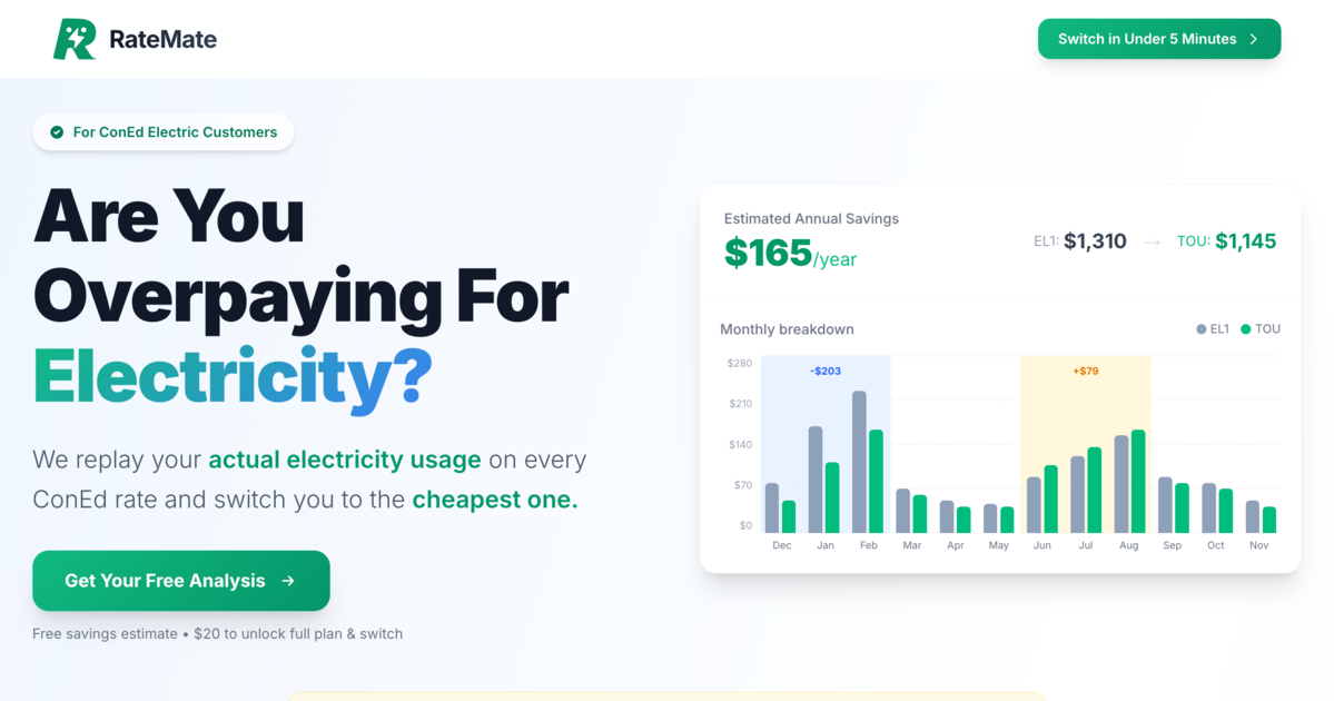 RateMate - Your Electricity Savings Agent